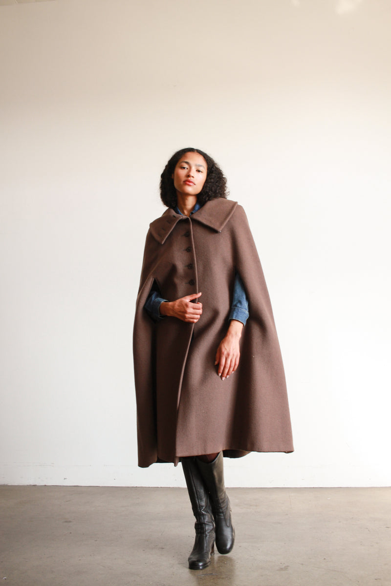 1970s Biba Mocha Felt Wool Cape – Blossom Vintage