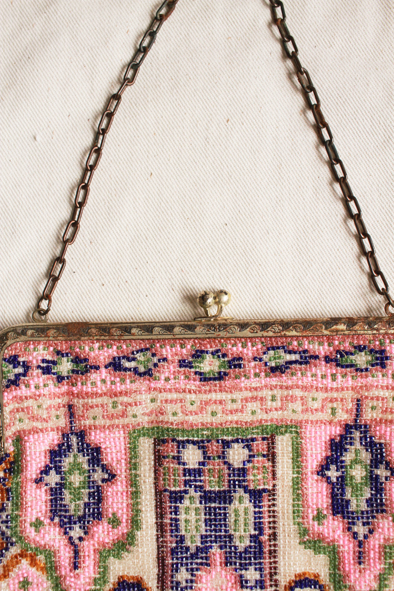 1920s Art Deco Beaded Chain Purse – Blossom Vintage